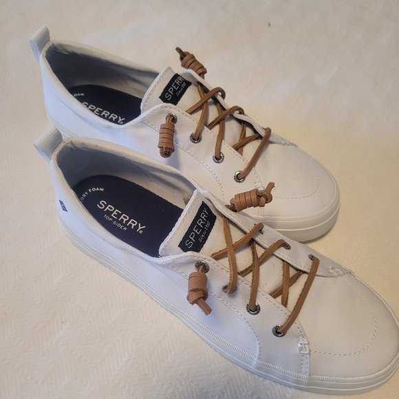 Sperry | Shoes | Sperry Crest Vibe Canvas White New In Box Sneaker Size | Poshmark